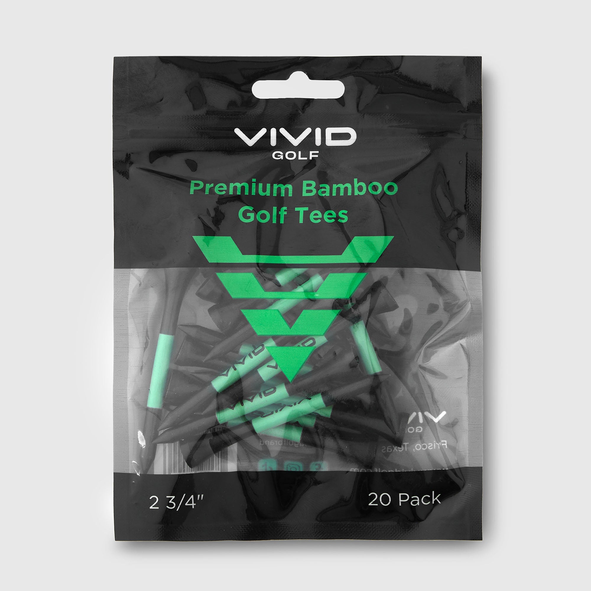 20 Pack Bamboo Golf Tees – Vivid Golf